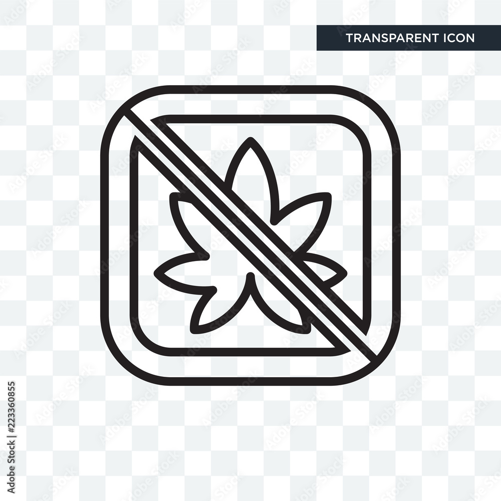 Marijuana vector icon isolated on transparent background, Marijuana ...