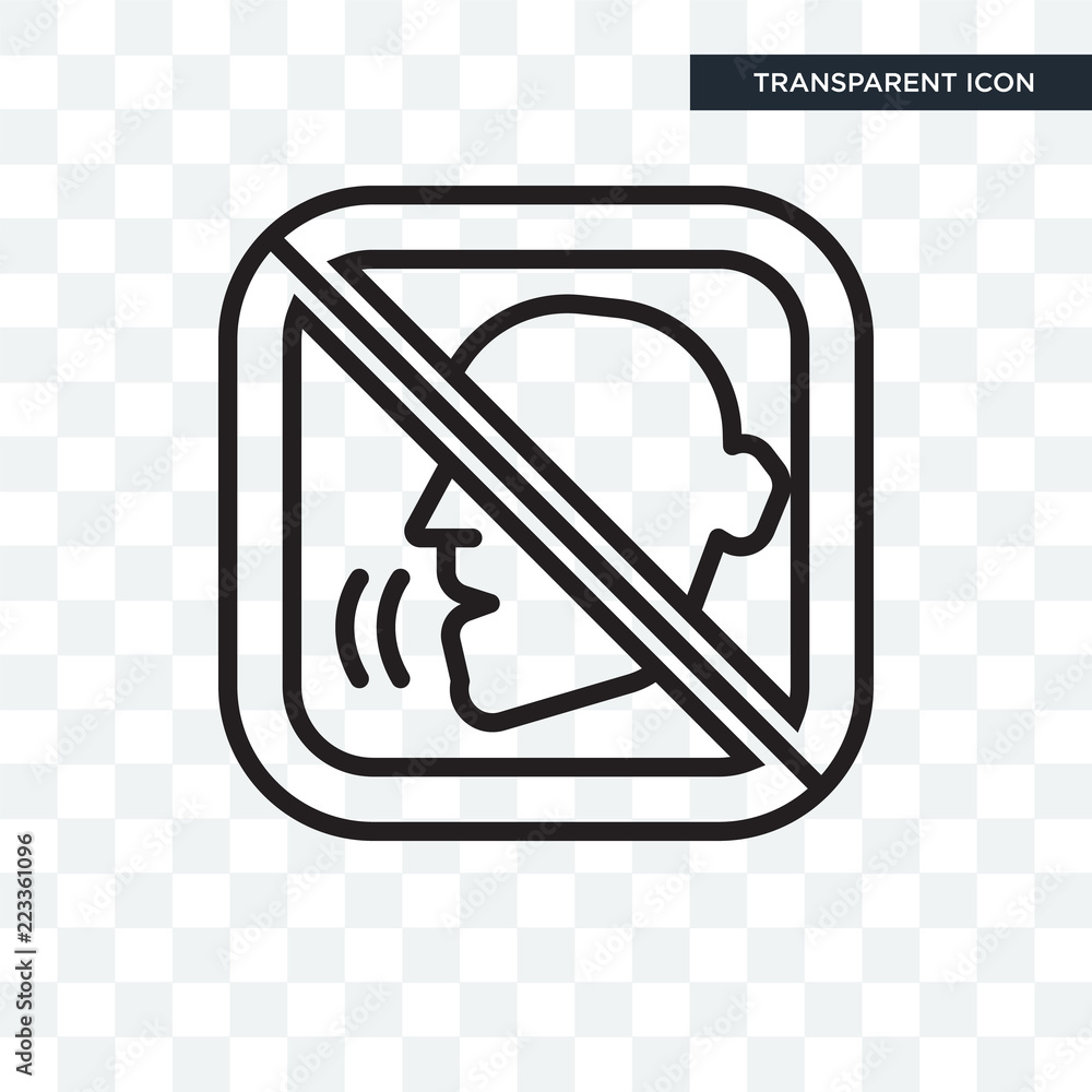 Silence vector icon isolated on transparent background, Silence logo ...