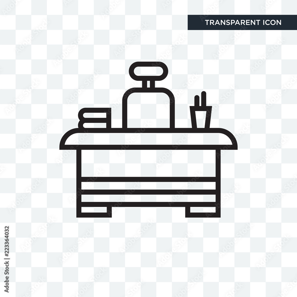 Teacher desk vector icon isolated on transparent background, Teacher ...