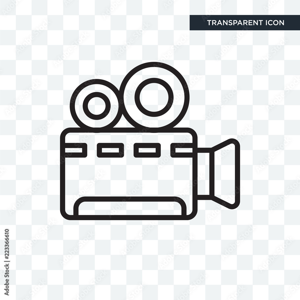 Video camera vector icon isolated on transparent background, Video ...