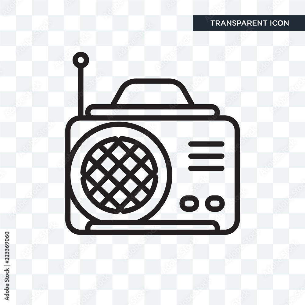 Radio vector icon isolated on transparent background, Radio logo design ...