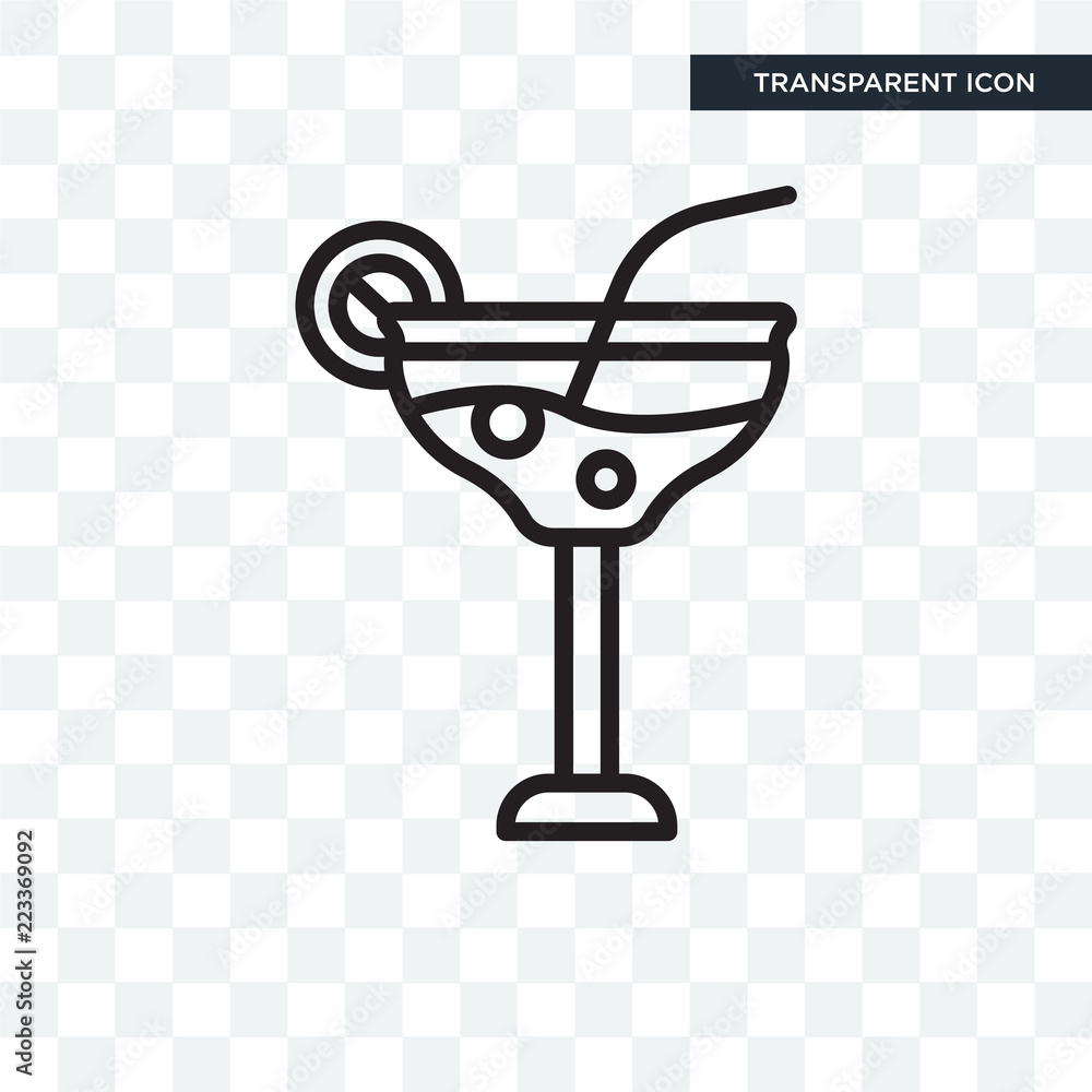 Cocktail vector icon isolated on transparent background, Cocktail logo ...