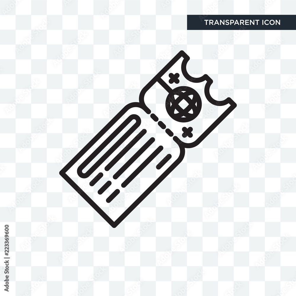 Ticket vector icon isolated on transparent background, Ticket logo ...