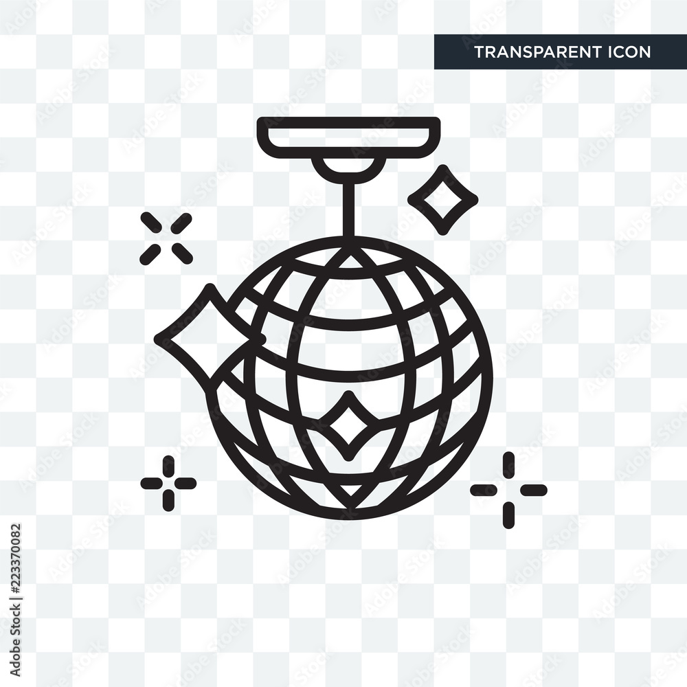 Mirror ball vector icon isolated on transparent background, Mirror ball ...