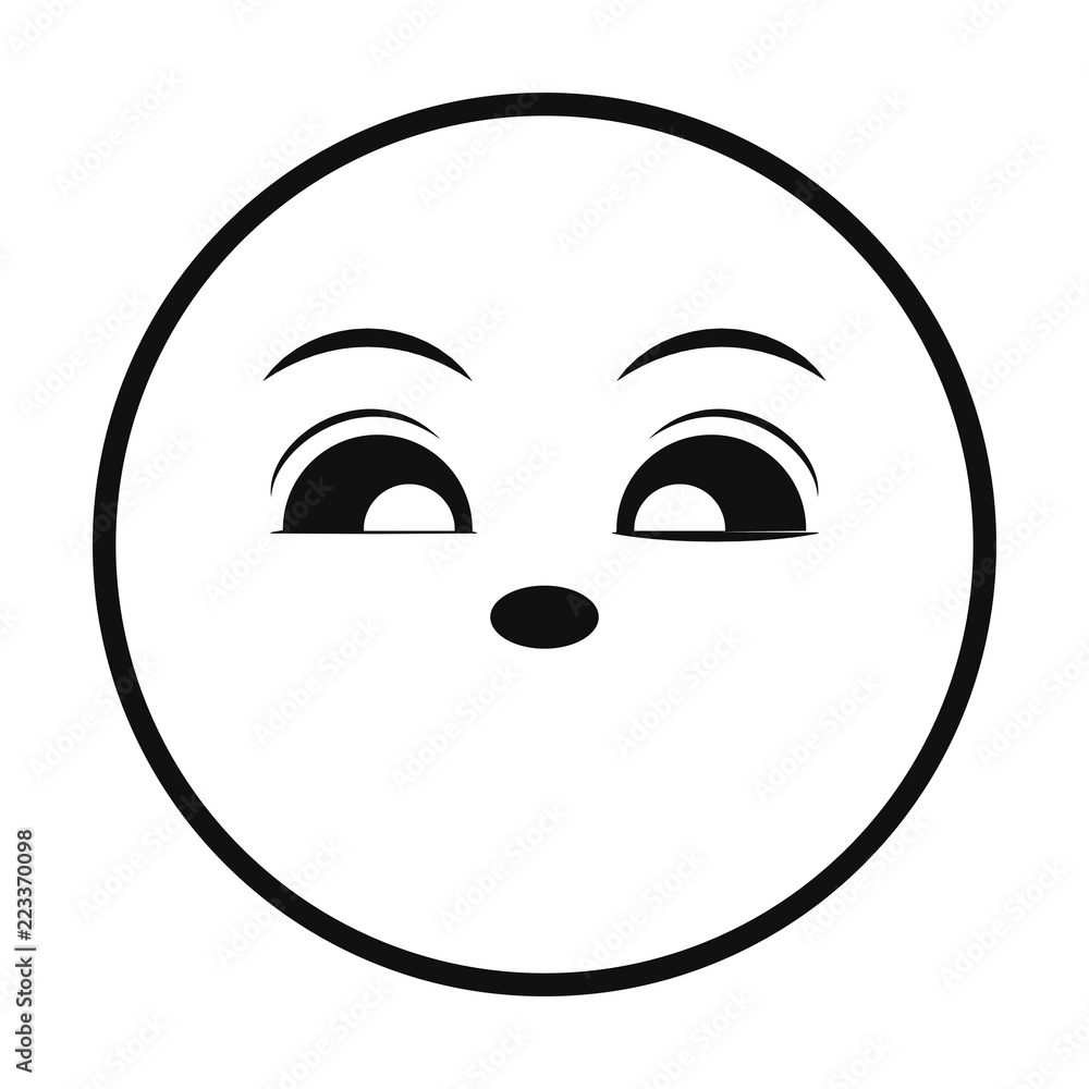 smiley thin line emoticon face Stock Vector | Adobe Stock
