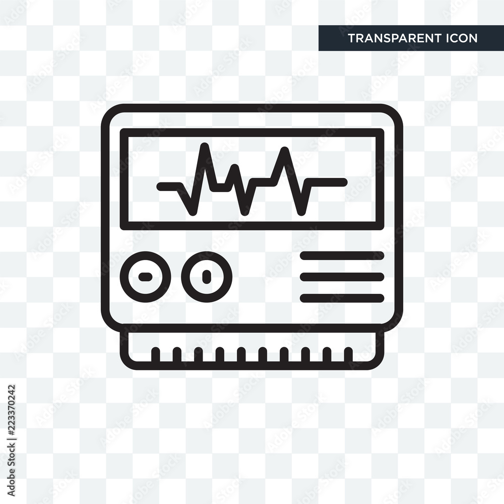 Electrocardiogram vector icon isolated on transparent background ...