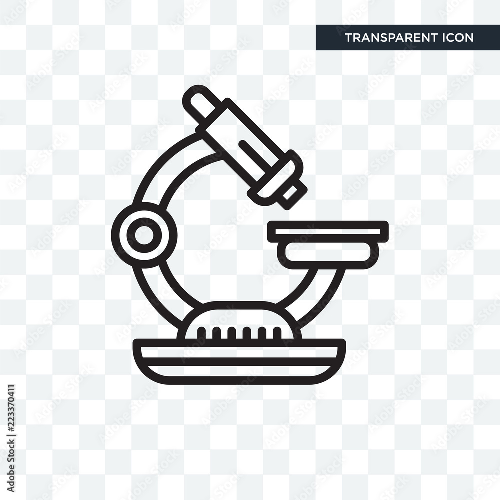 Microscope vector icon isolated on transparent background, Microscope ...