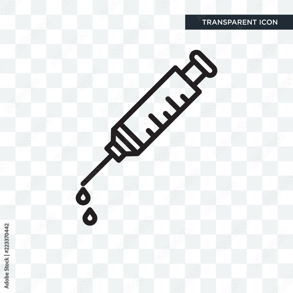 Syringe vector icon isolated on transparent background, Syringe logo ...