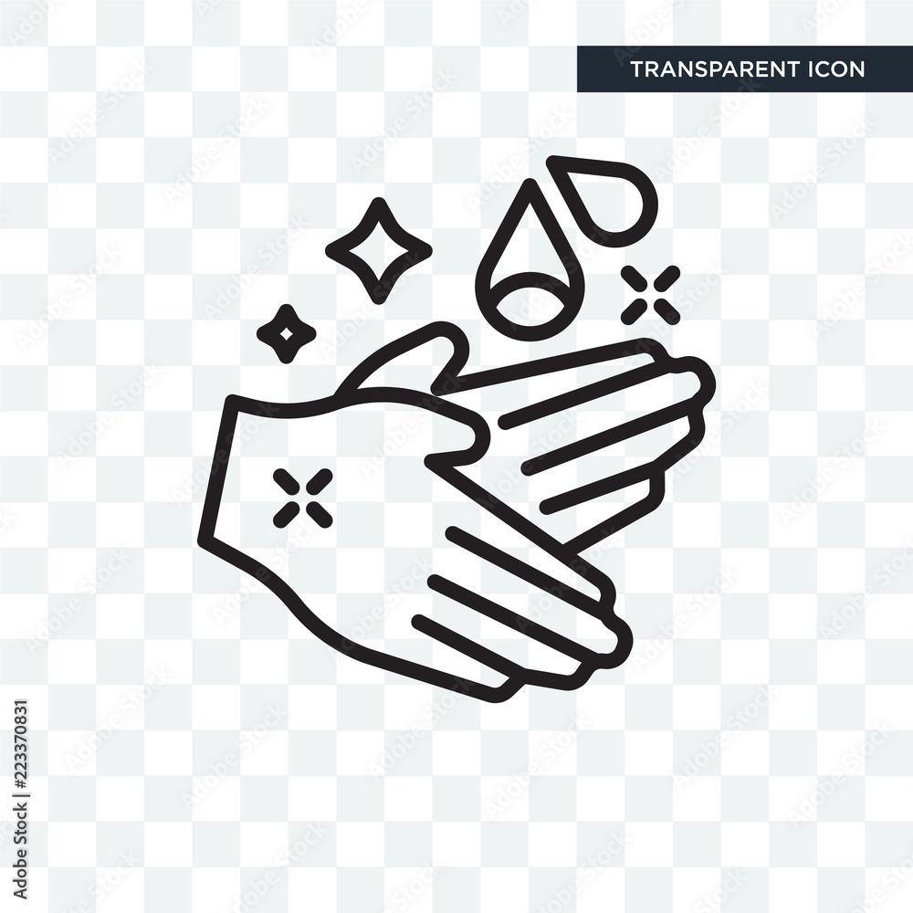 Hand wash vector icon isolated on transparent background, Hand wash ...