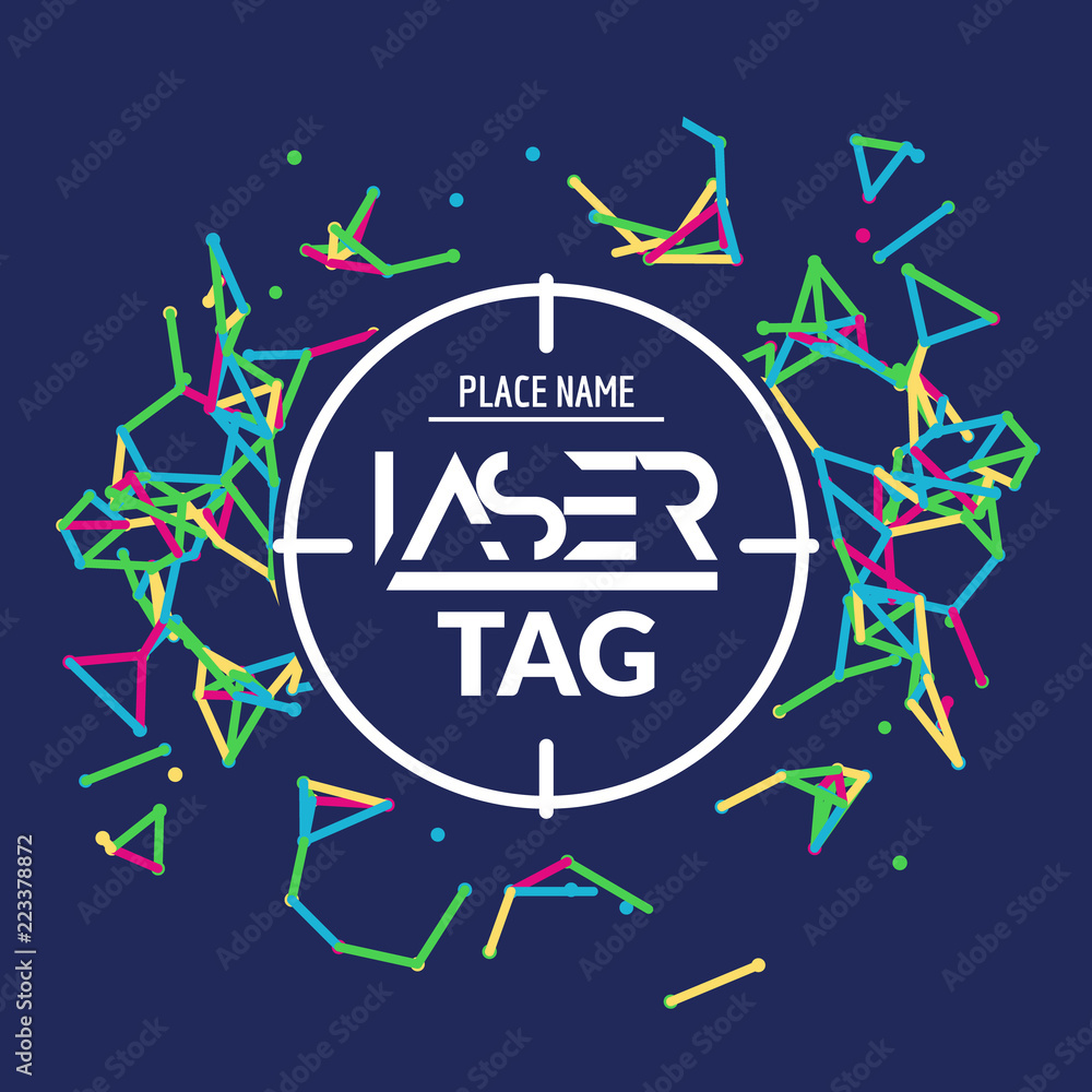 Laser tag target game poster flyer. Vector lasertag banner for fun ...