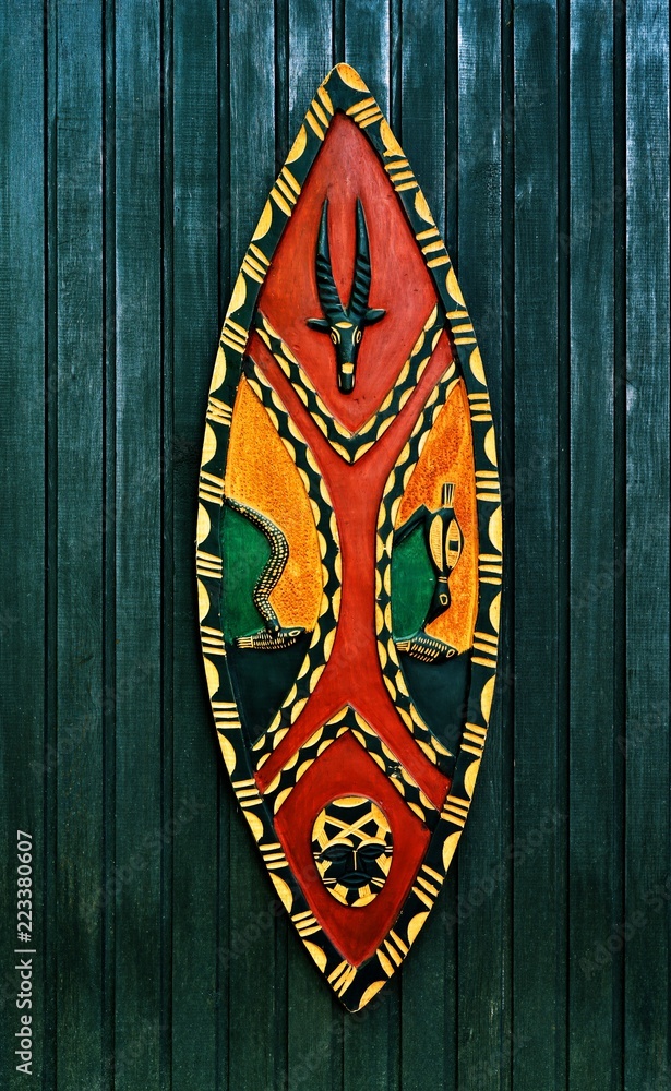 African war shield / Wooden shield / Carved wooden shield from Africa ...