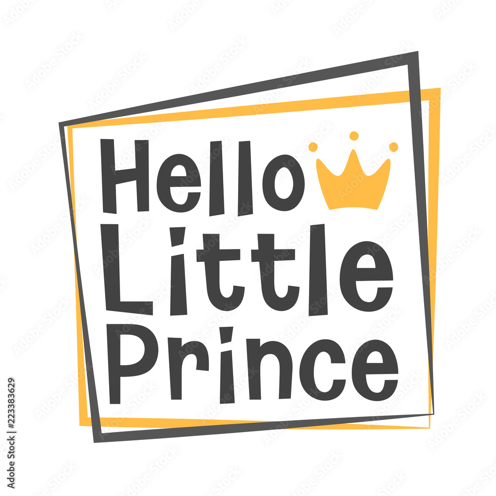 Hello Little Prince, crown and star kids poster, welcome baby ...