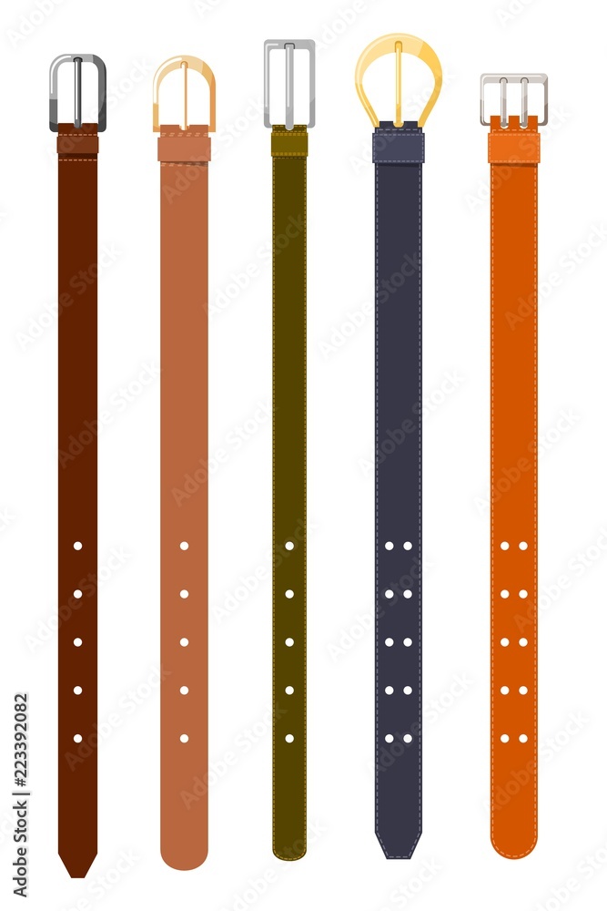 Waist leather is colored in a dark and light, thick and thin strap. Set ...