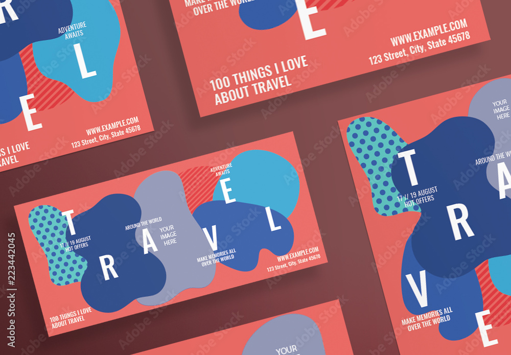 Flyer Layout with Abstract Elements Stock Template | Adobe Stock