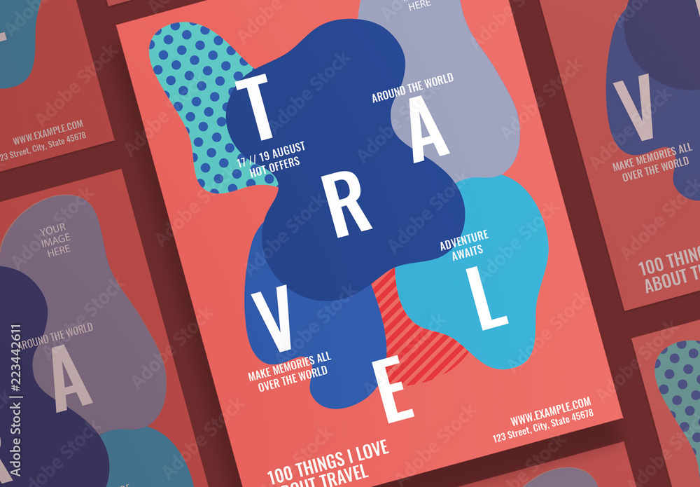 Poster Layout with Abstract Elements Stock Template | Adobe Stock