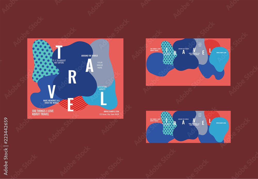 Social Media Cover And Post Layout With Abstract Elements Stock ...