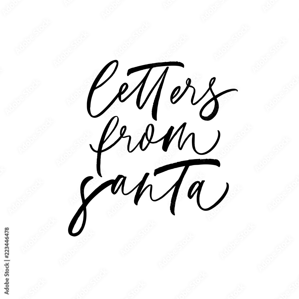 Letters from Santa card. Hand drawn brush style modern calligraphy ...
