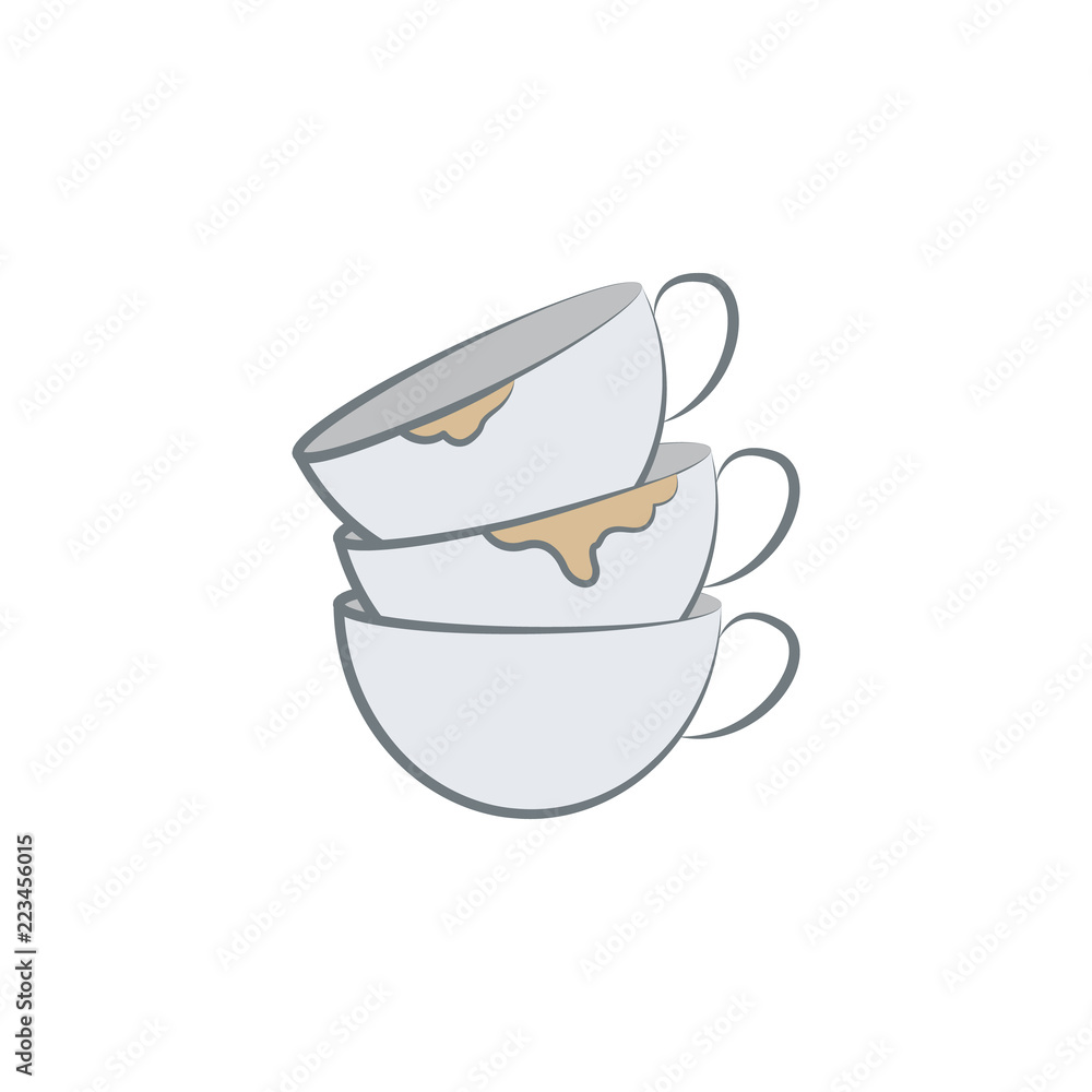 dirty coffee cups colored icon. Element of colored coffee icon for ...