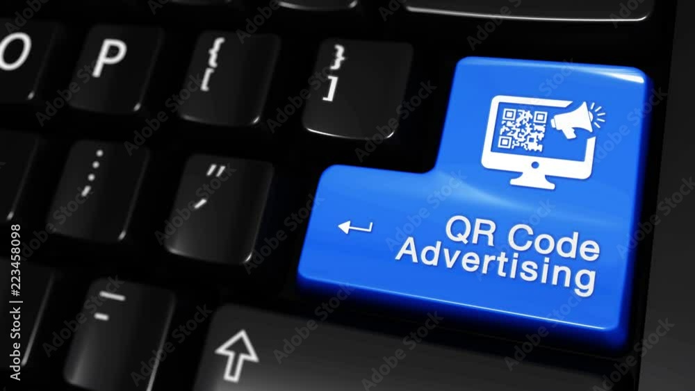 133. QR Code Advertising Moving Motion On Blue Enter Button On Modern ...