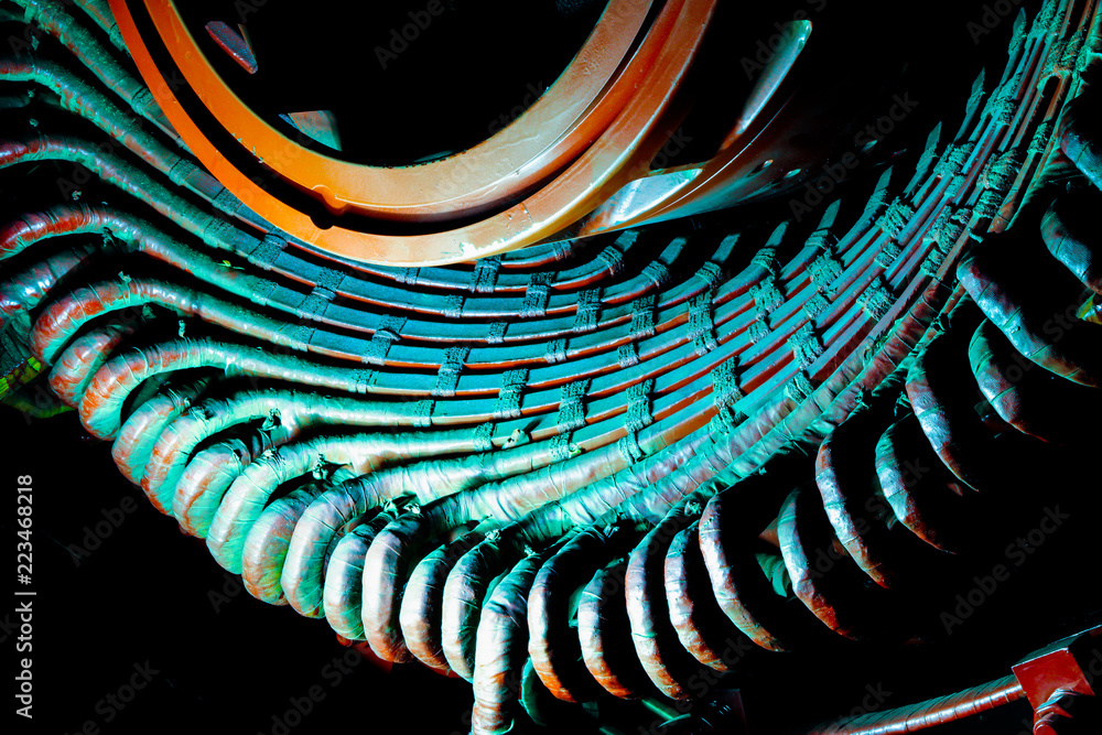 Stator generators of a big electric motor in the coal fired power plant ...