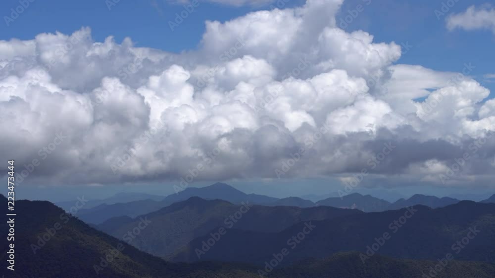 Time-lapse of cumulus clouds forming over the Cordillera del Condor on ...