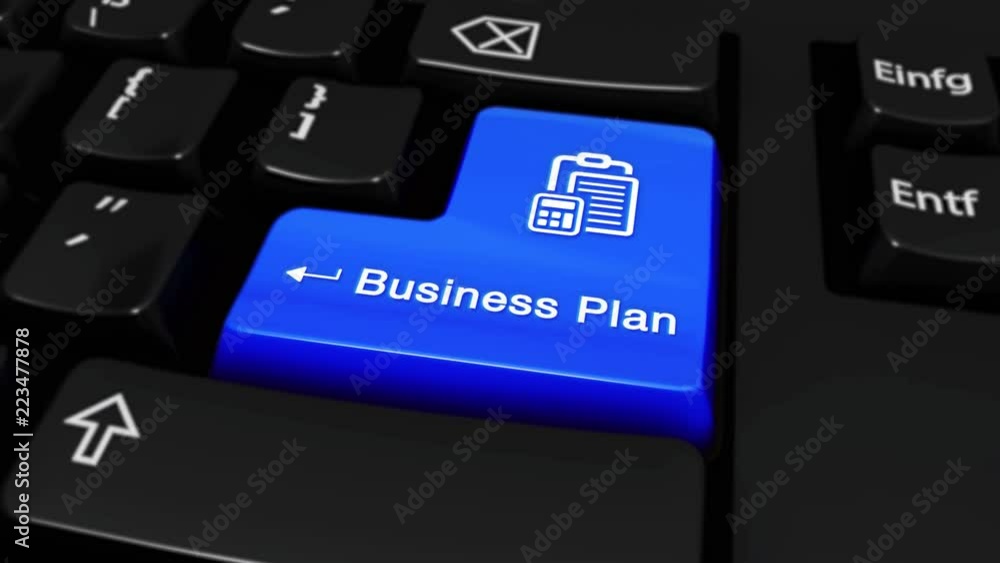Vídeo do Stock: 165. Business Plan Round Motion On Blue Enter Button On Modern Computer Keyboard ...