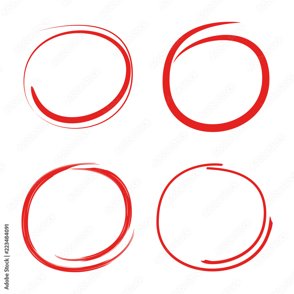 red circle, highlight circle Stock Vector | Adobe Stock