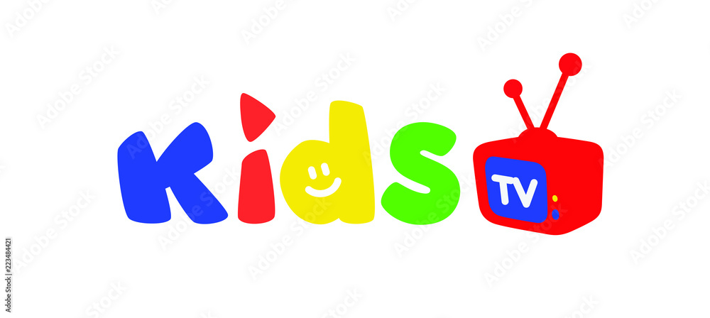 Logo for children's television. Vector. Bright logo with colored ...