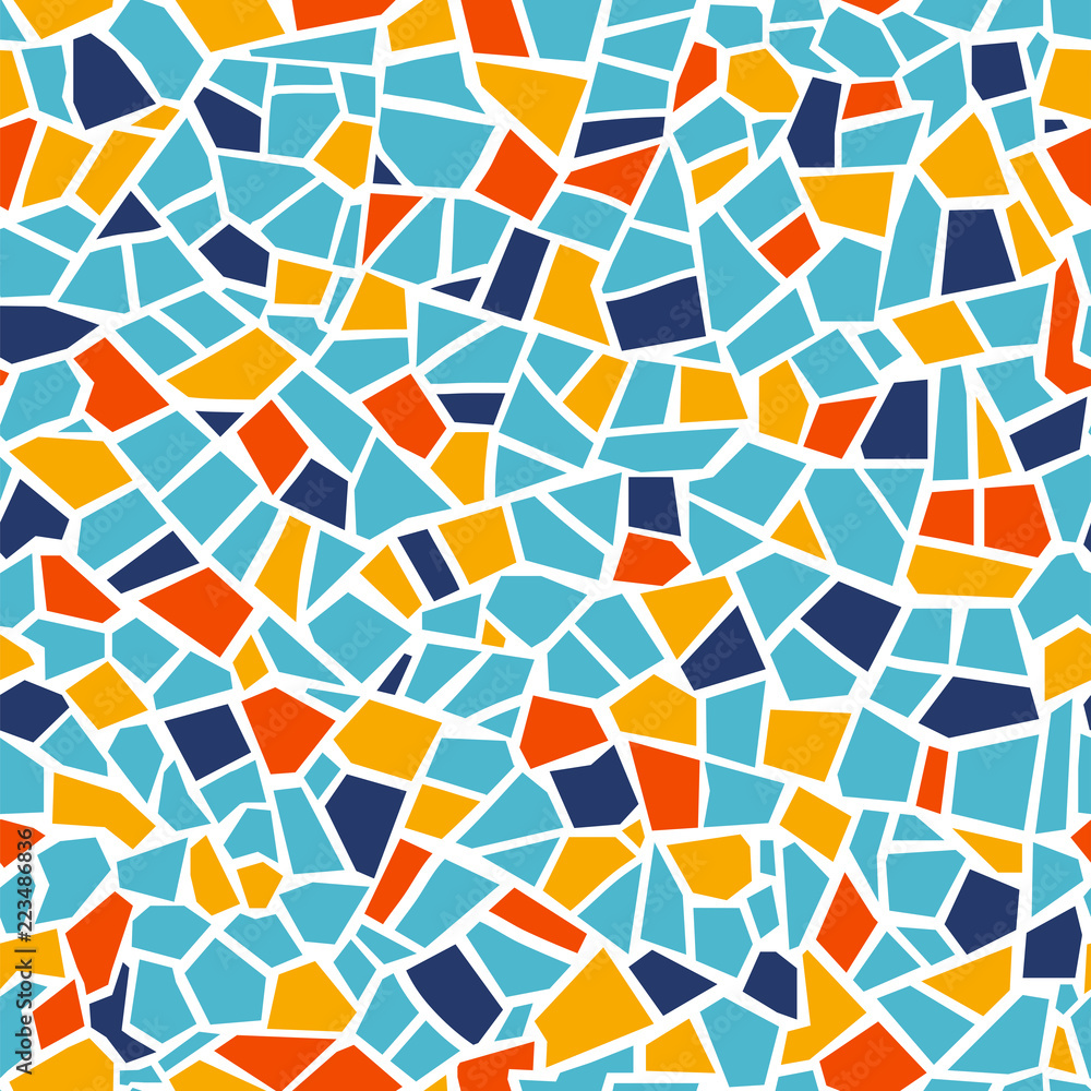 Bright abstract mosaic seamless pattern. Vector background. Endless ...