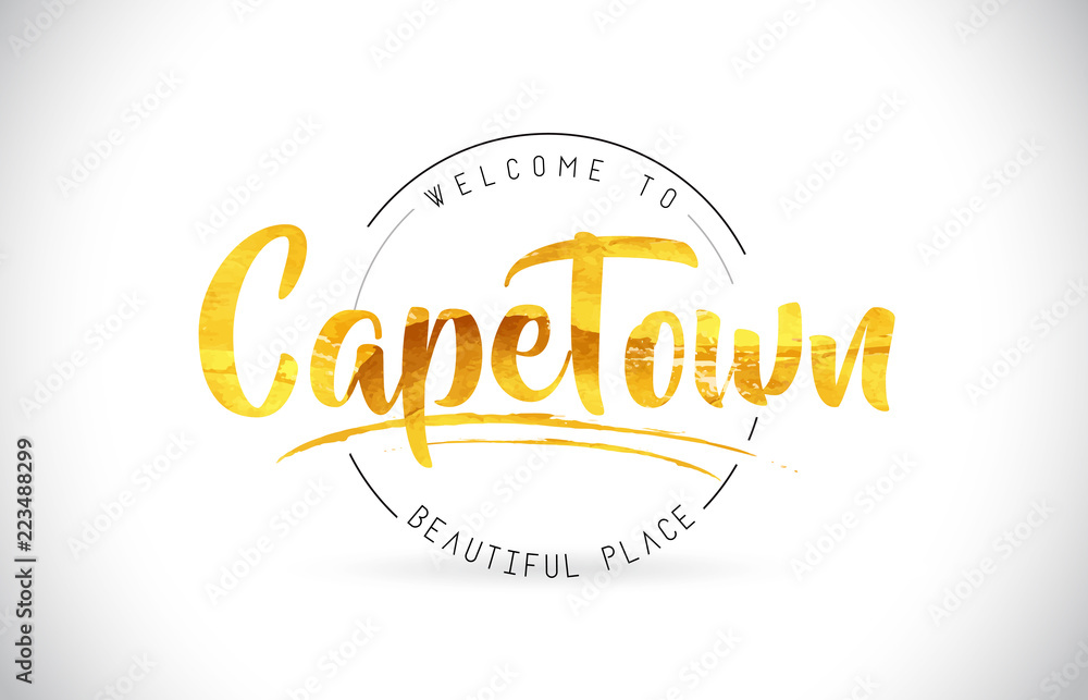 Vektorová grafika „CapeTown Welcome To Word Text with Handwritten Font ...