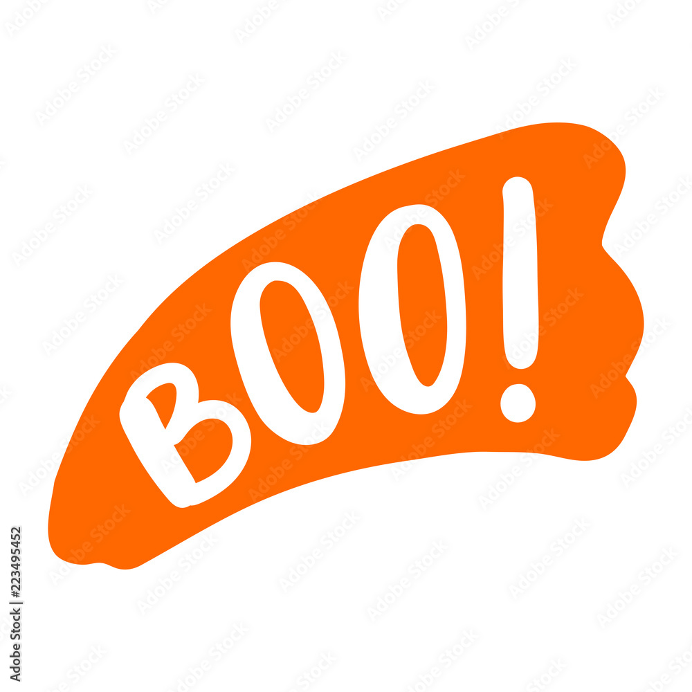 Boo text. Only one single word. Vector illustration. Colorful. Happy ...