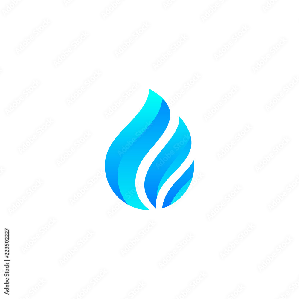 Vector Blue fire logo. Emblem flames isolated on white background Stock ...