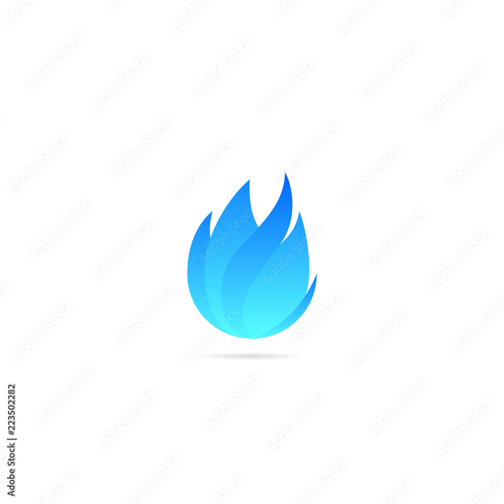Vector Blue fire logo. Emblem flames isolated on white background Stock ...