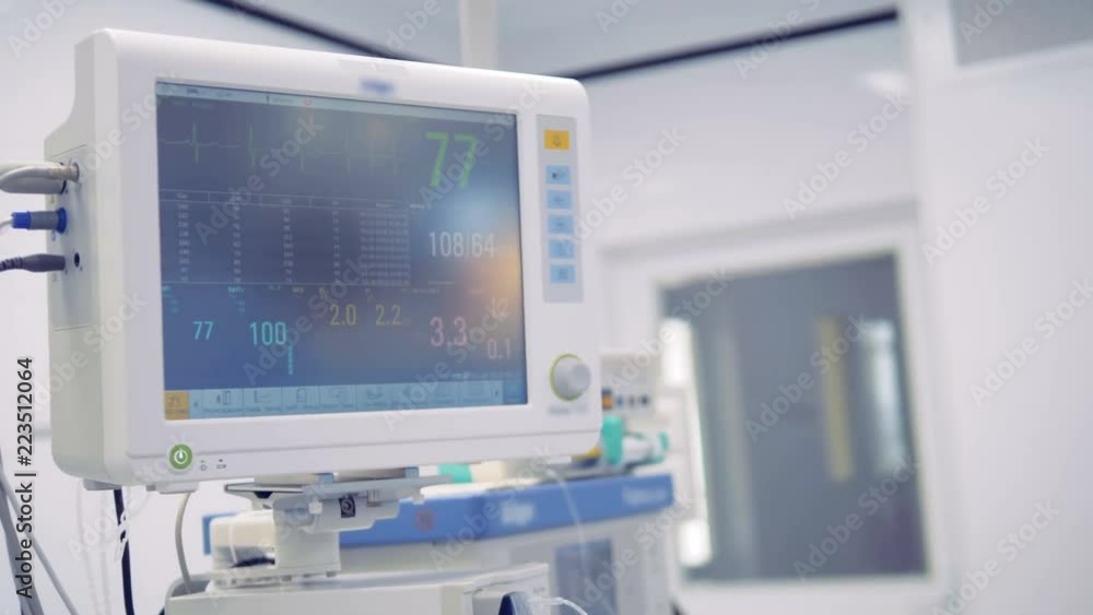 Medical monitor showing vital signs of a patient Stock Video | Adobe Stock