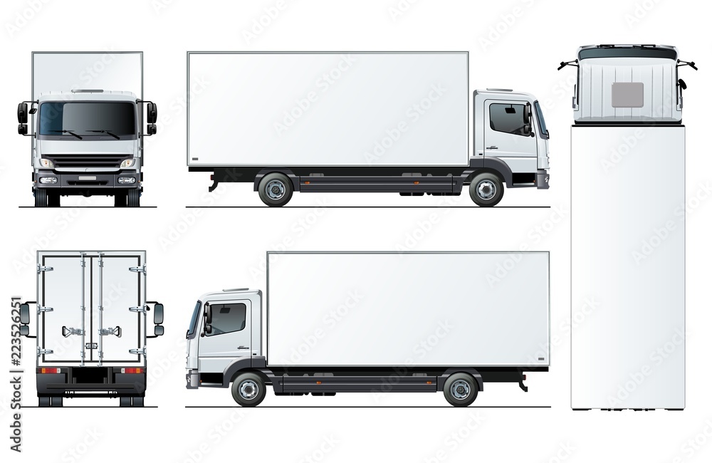 Vector truck template isolated on white background Stock Vector | Adobe ...