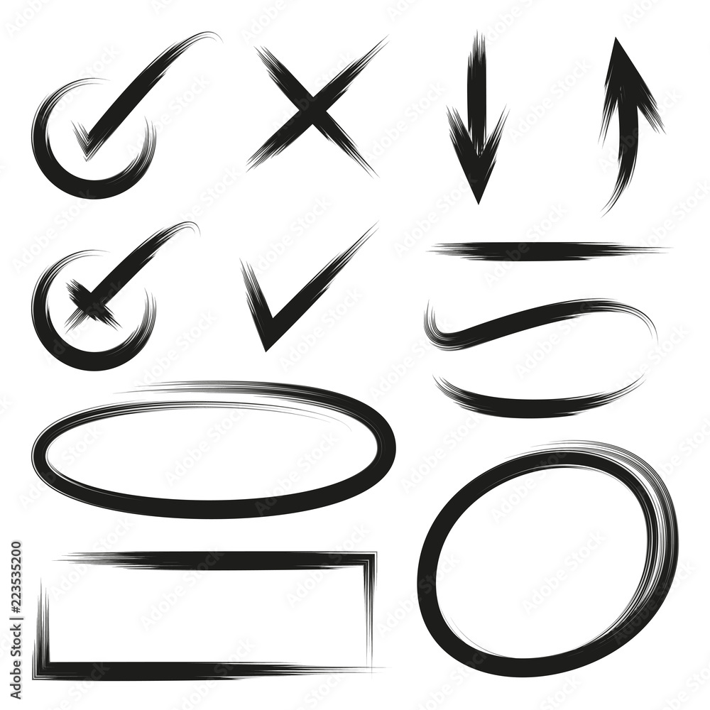 ticks, check mark and arrows Stock Vector | Adobe Stock