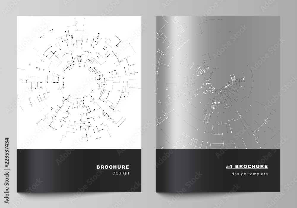 The vector layout of A4 format cover mockups design templates for ...