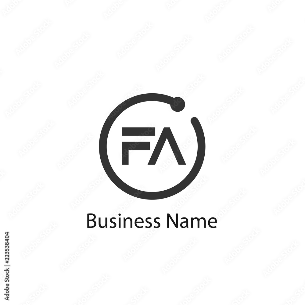 Initial Letter FA Logo Template Design Stock Vector | Adobe Stock