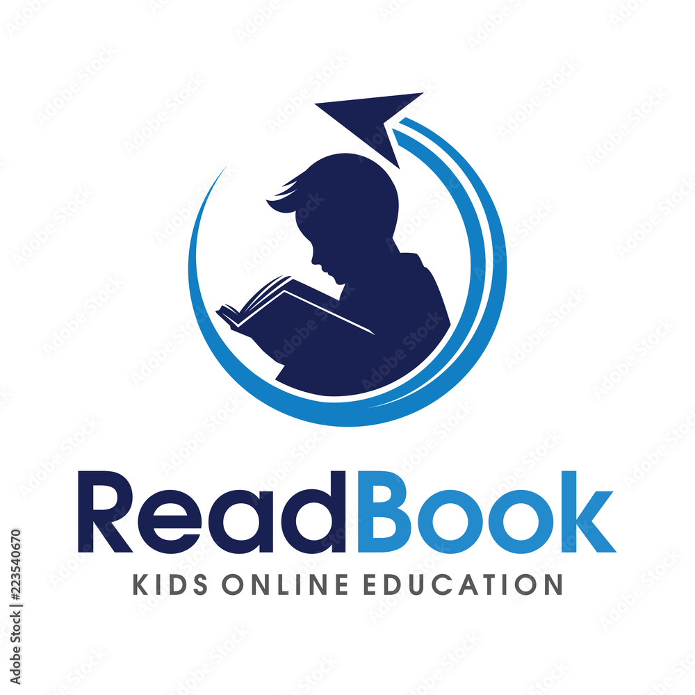 Children Smart reading logo Vector Stock Vector | Adobe Stock