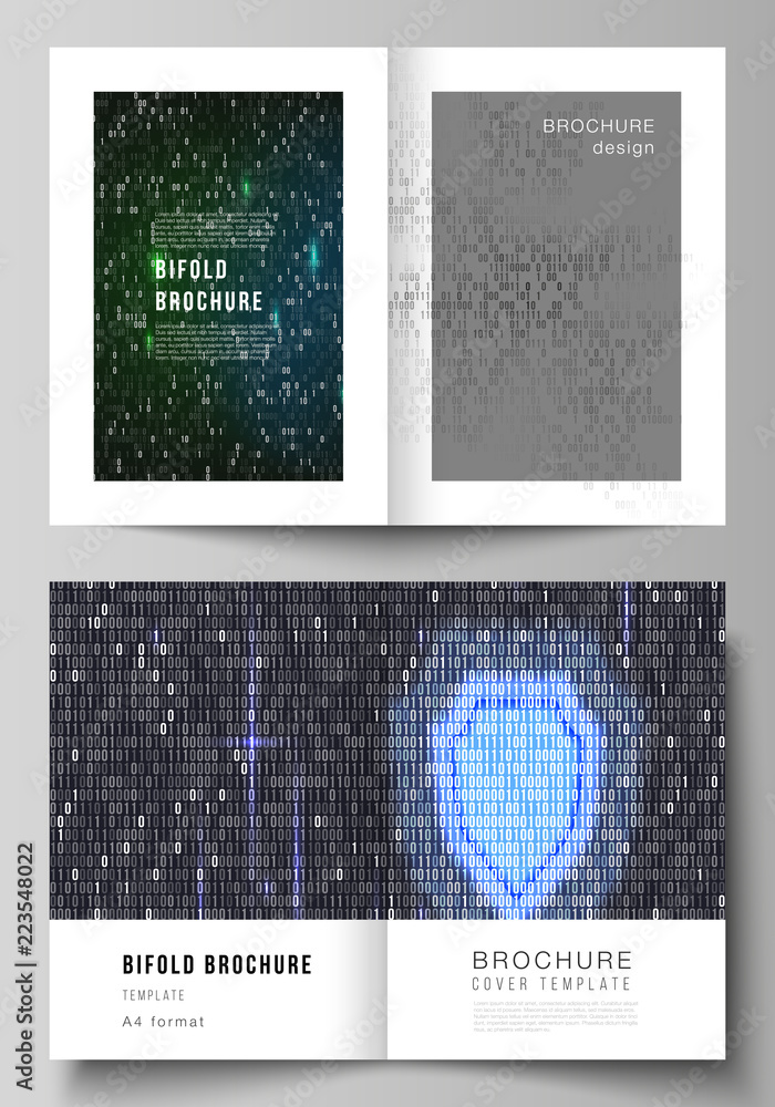 Vector layout of two A4 format modern cover mockups design templates ...