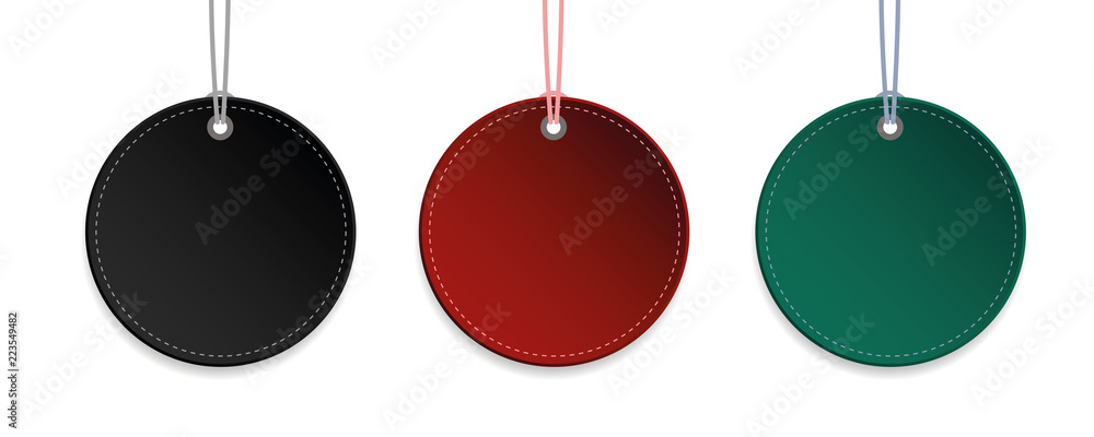 Label black red and green hanging tag collection isolated Stock Vector ...