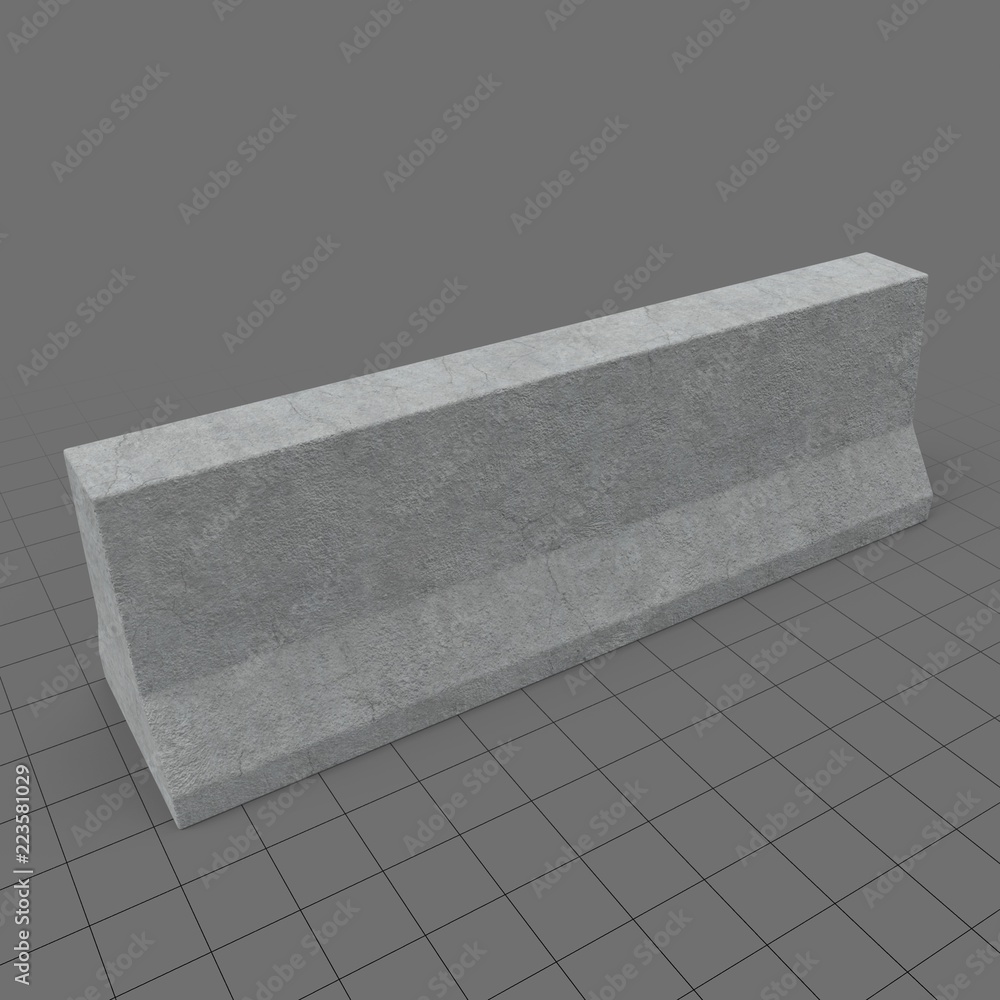 Concrete road barrier Stock 3D asset | Adobe Stock