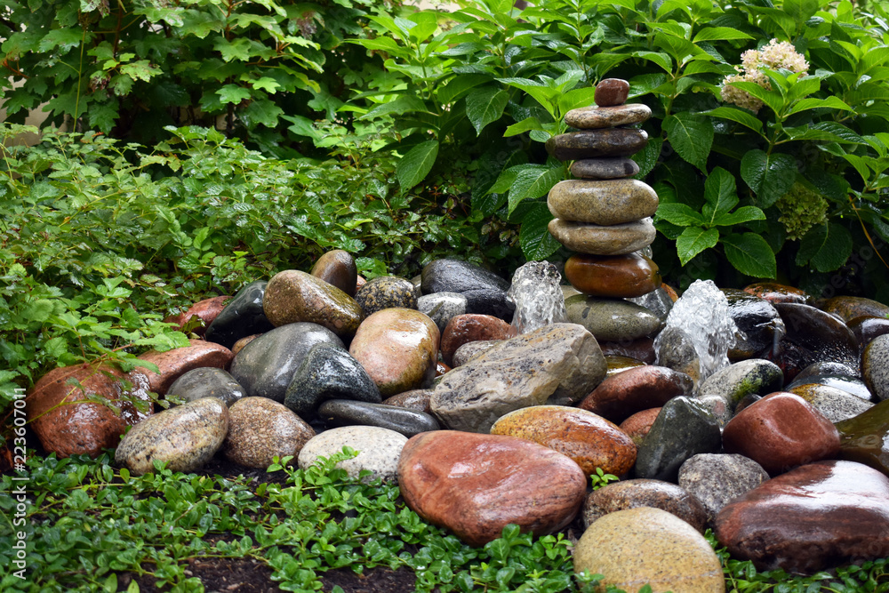 Stone Bubbler Fountain Stock Photo | Adobe Stock