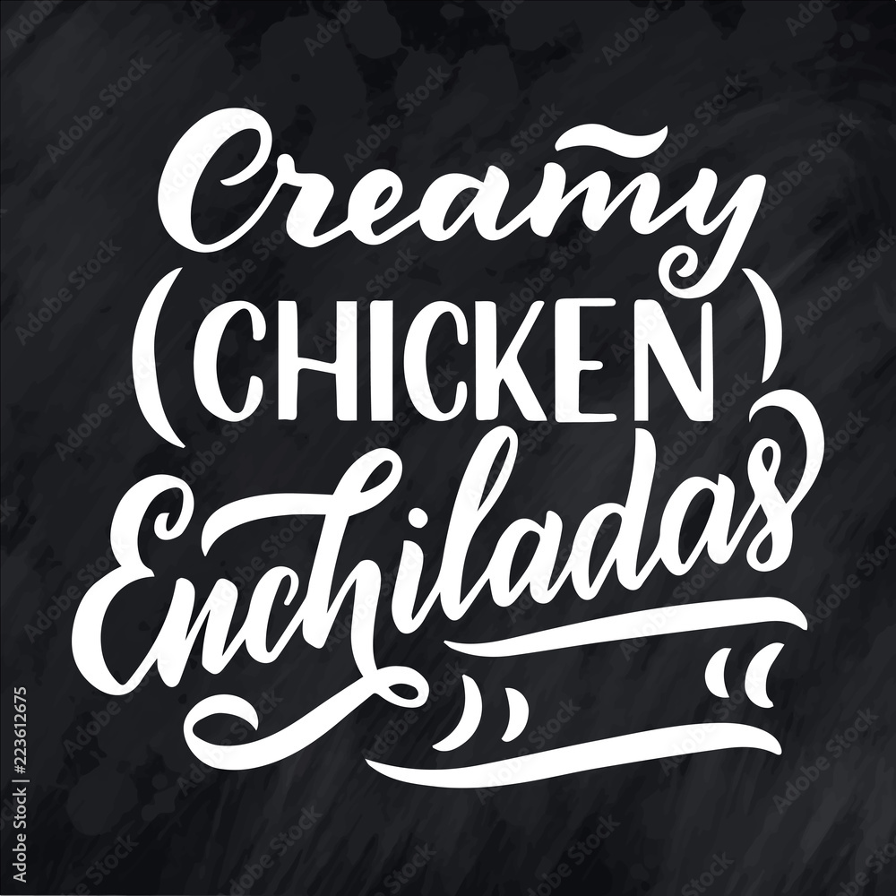 Mexican Menu lettering with traditional food names Guacamole, Enchilada ...