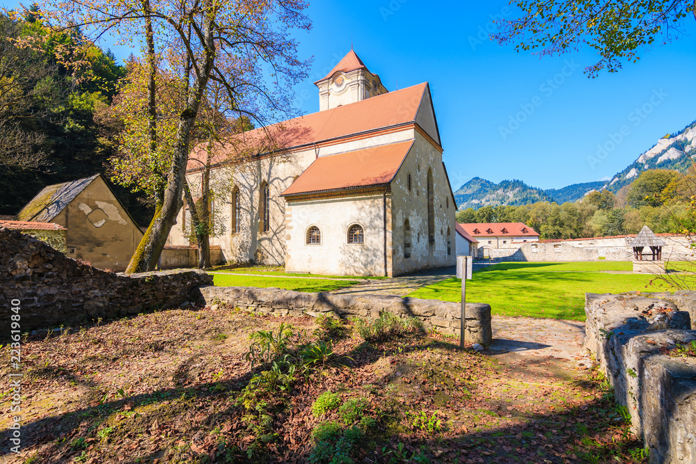 Green park in Cerveny Klastor (Red Monastery) which is located near ...
