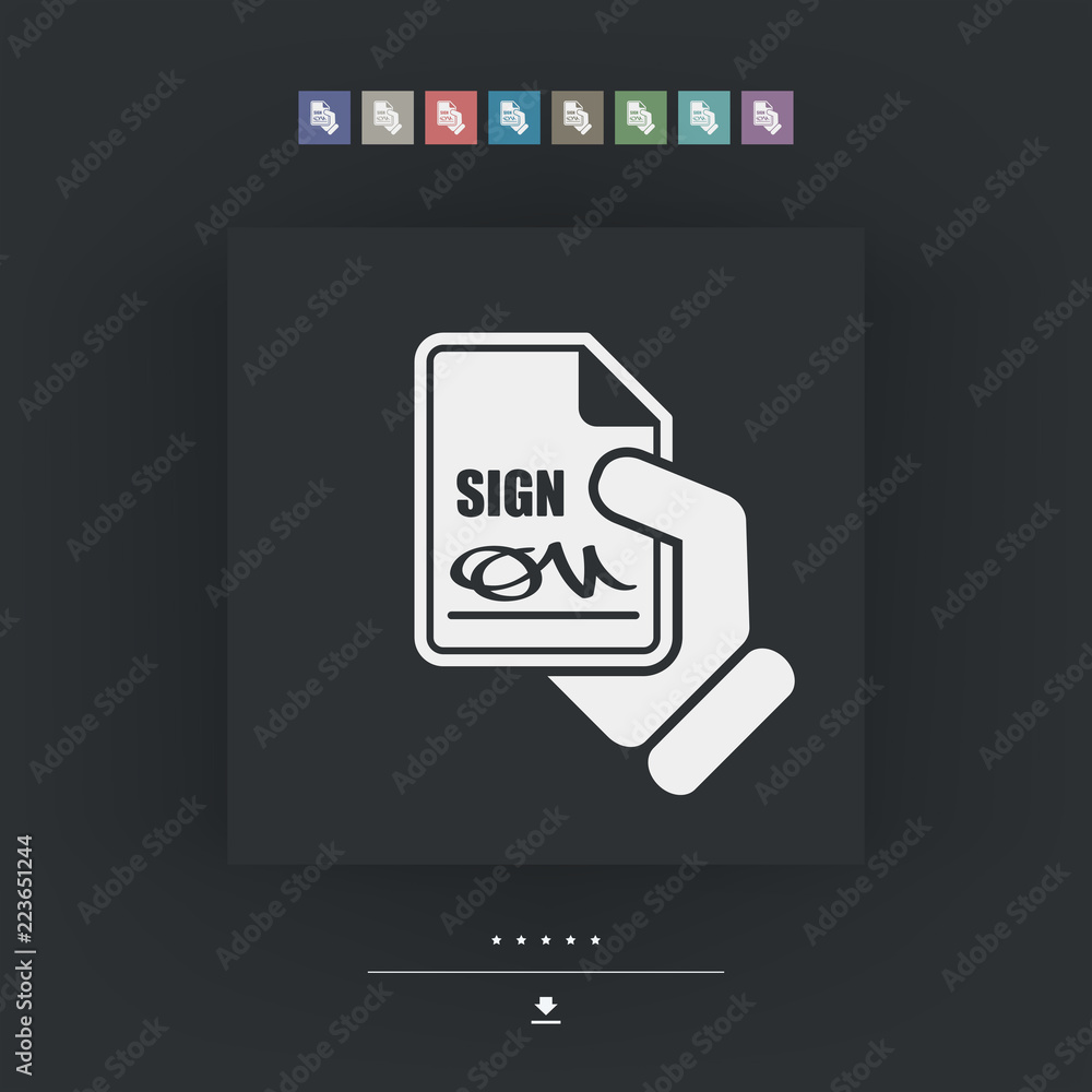 Sign on document Stock Vector | Adobe Stock