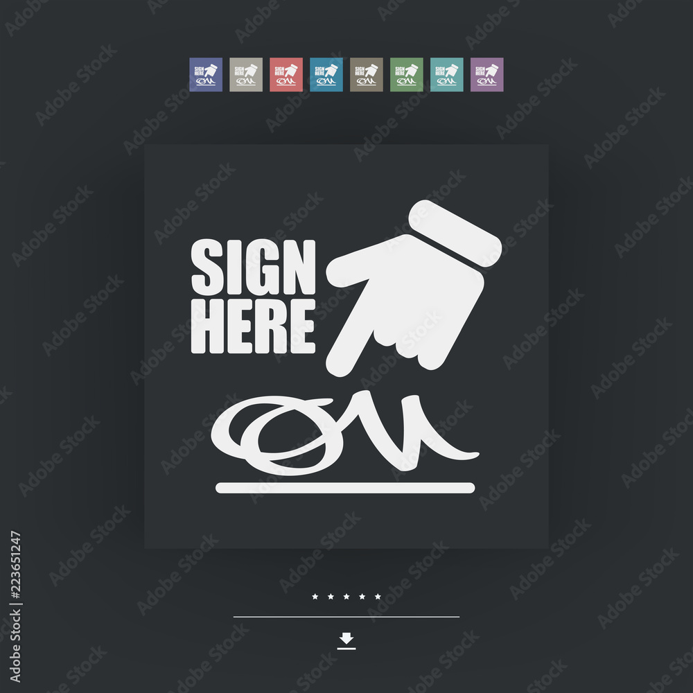 Sign on document Stock Vector | Adobe Stock