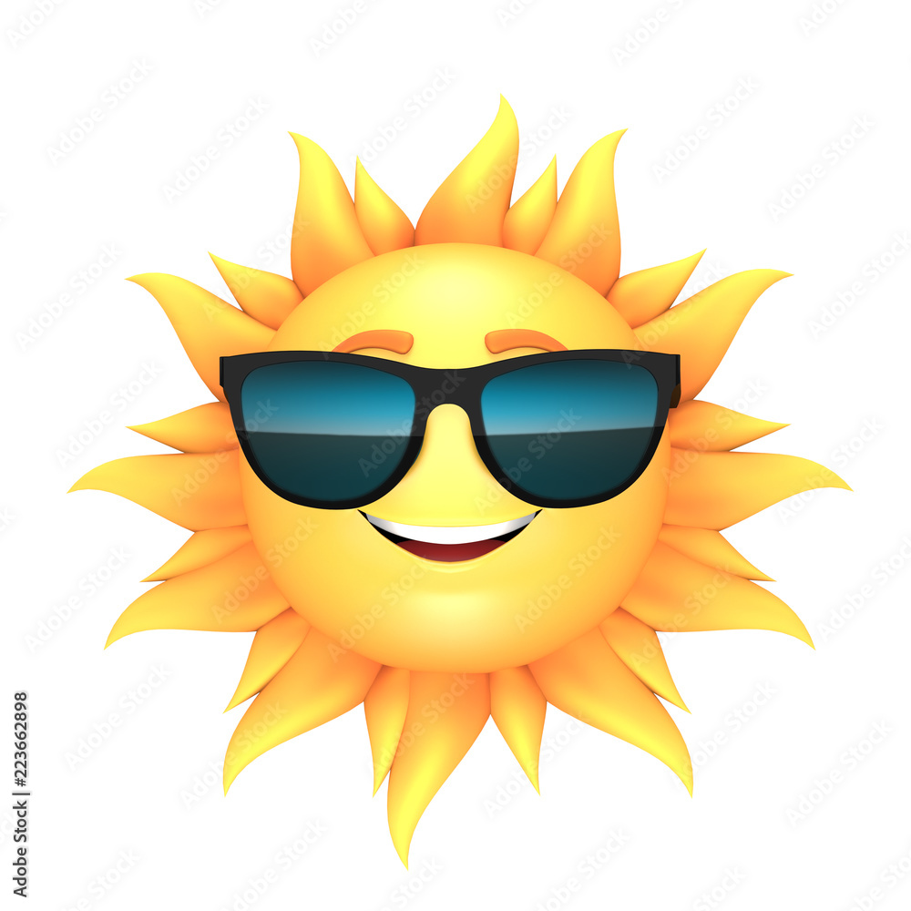 sun with glasses Stock Illustration | Adobe Stock