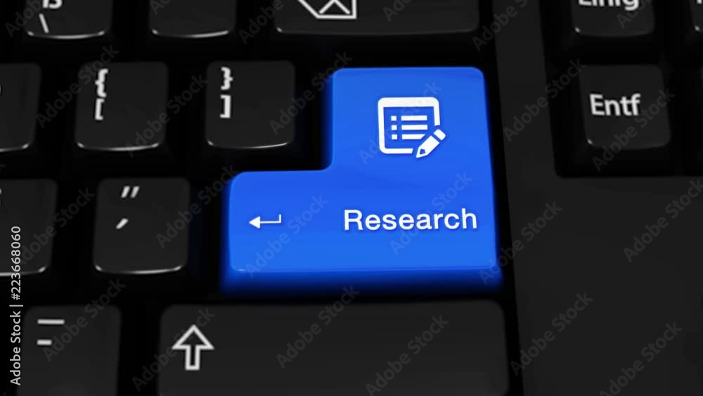 321. Research Rotation Motion On Blue Enter Button On Modern Computer ...