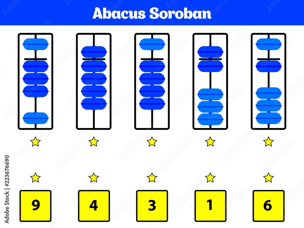 Abacus Soroban kids learn numbers with abacus, math worksheet for ...